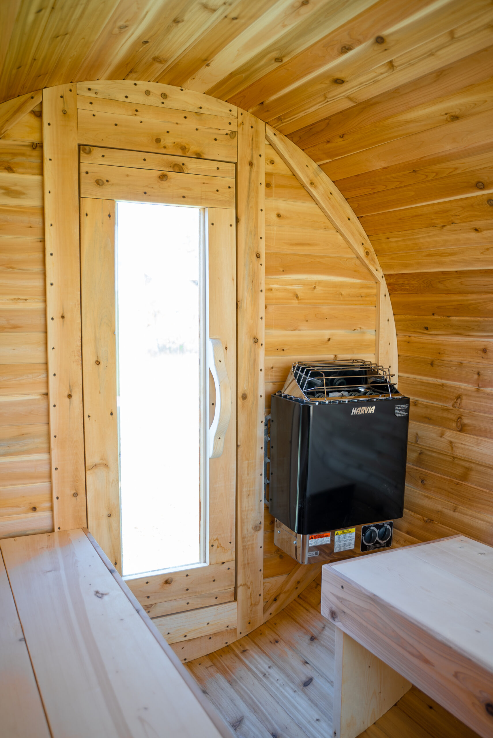 Panoramic Bubble window - Barrel Sauna Quebec Canada